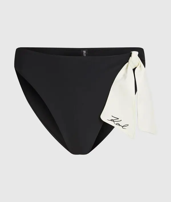 Karl Lagerfeld Signature Bow Bikini Bottoms - Black