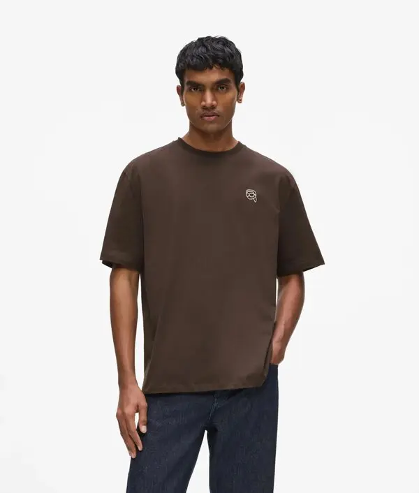 Karl Lagerfeld Ikon Graphic Print T-shirt - Black Coffee