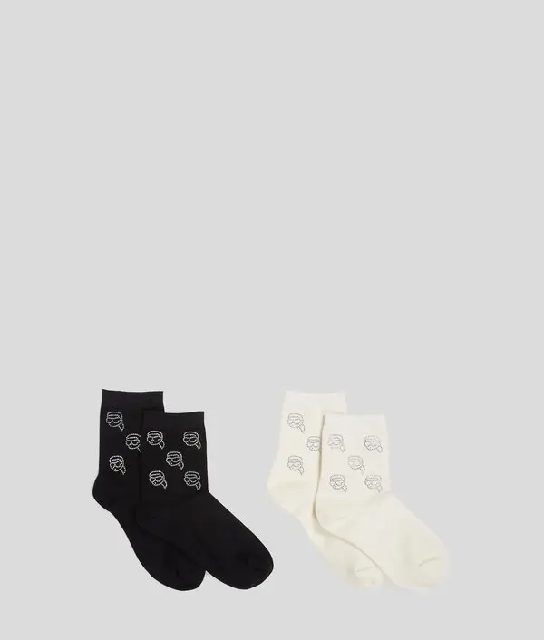 Karl Lagerfeld Ikon Rhinestone Socks 2-pack