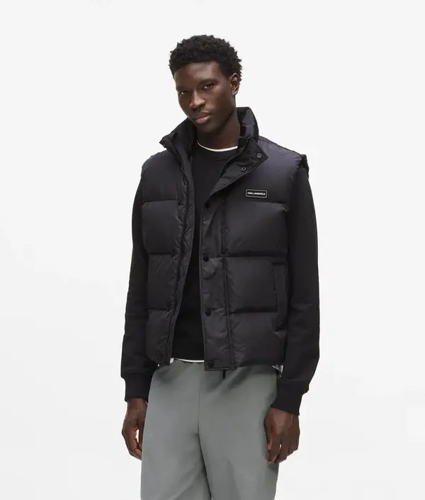 Karl Lagerfeld Padded Down Gilet - Black