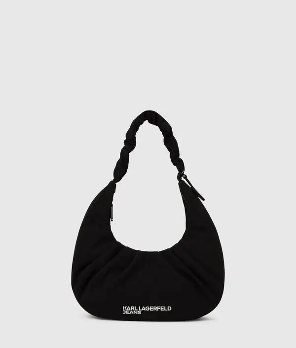 KL JEANS Gathered Hobo Bag - Black
