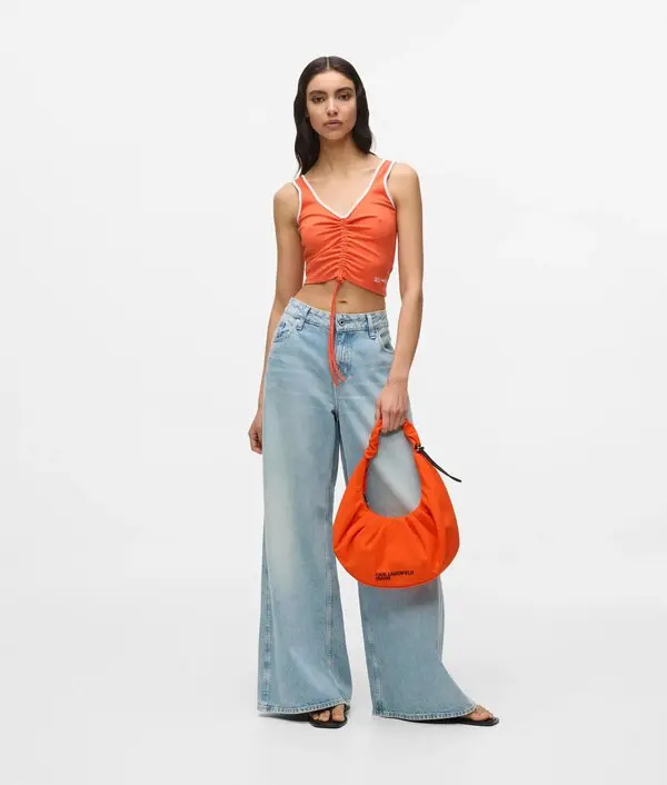 KL JEANS Gathered Hobo Bag - Grenadine