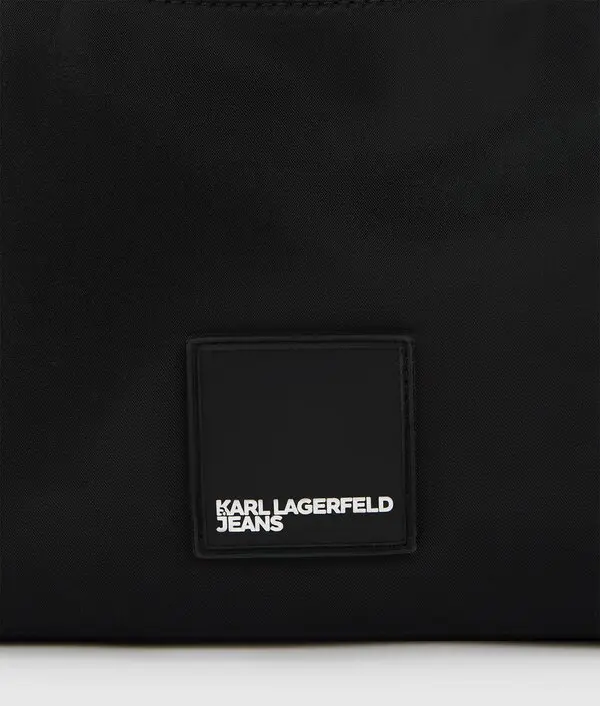 KL JEANS Jeans Nylon Shoulder Bag With Lace-up Detail - Black