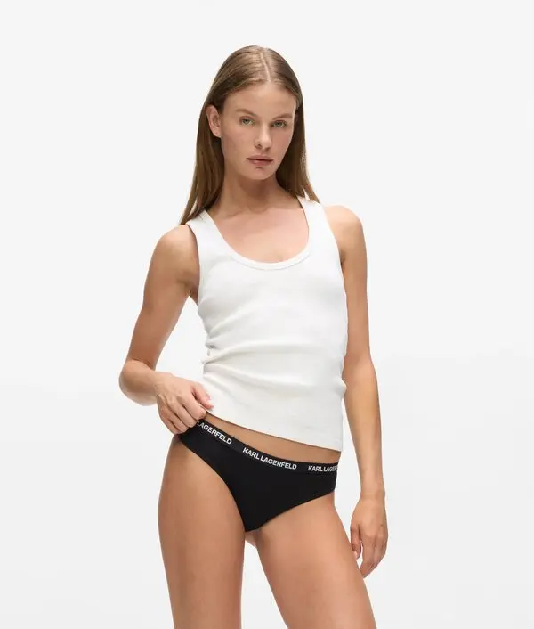 Karl Lagerfeld Logo Thong Multiband – 7-pack - Black