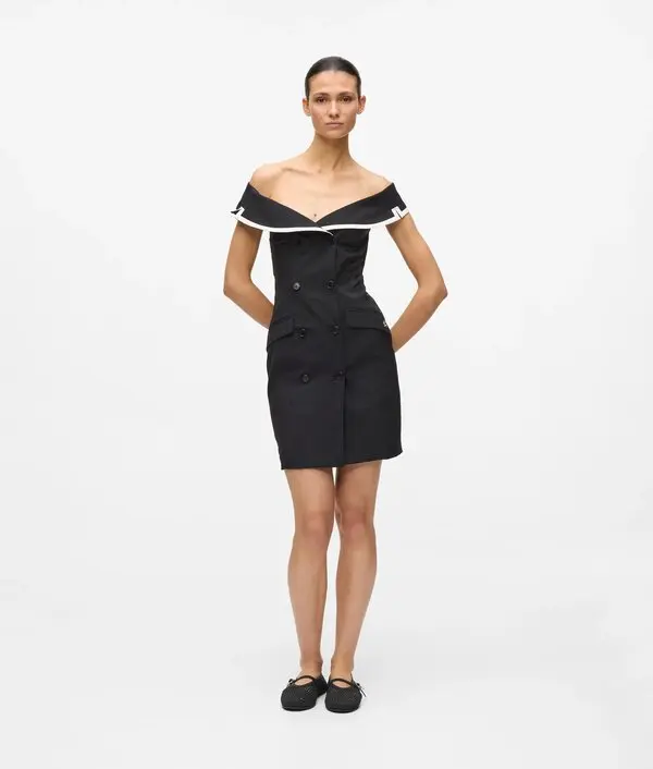 Karl Lagerfeld Off-shoulder Double-breasted Blazer Dress