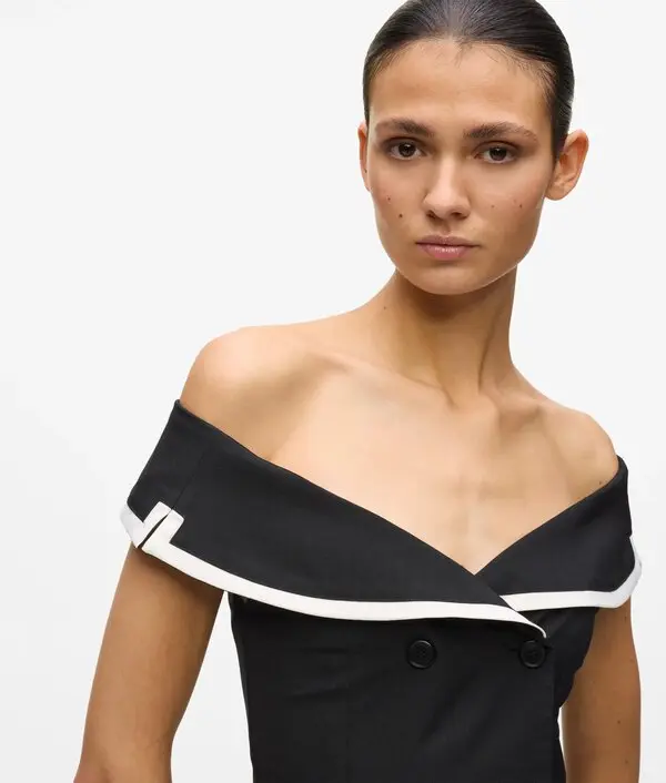 Karl Lagerfeld Off-shoulder Double-breasted Blazer Dress