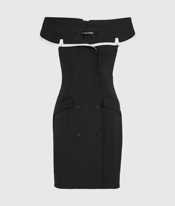 Karl Lagerfeld Off-shoulder Double-breasted Blazer Dress