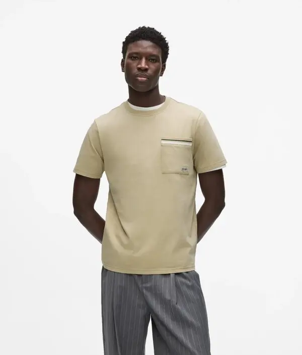 Karl Lagerfeld Ikon Stripe Pocket T-shirt - Twill