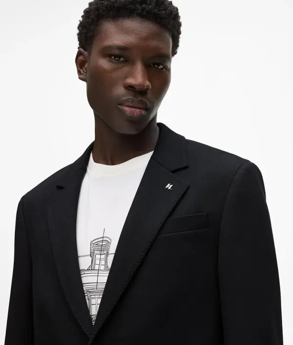 Karl Lagerfeld Patch Pocket Punto Blazer - Black