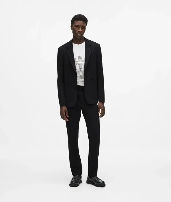 Karl Lagerfeld Patch Pocket Punto Blazer - Black