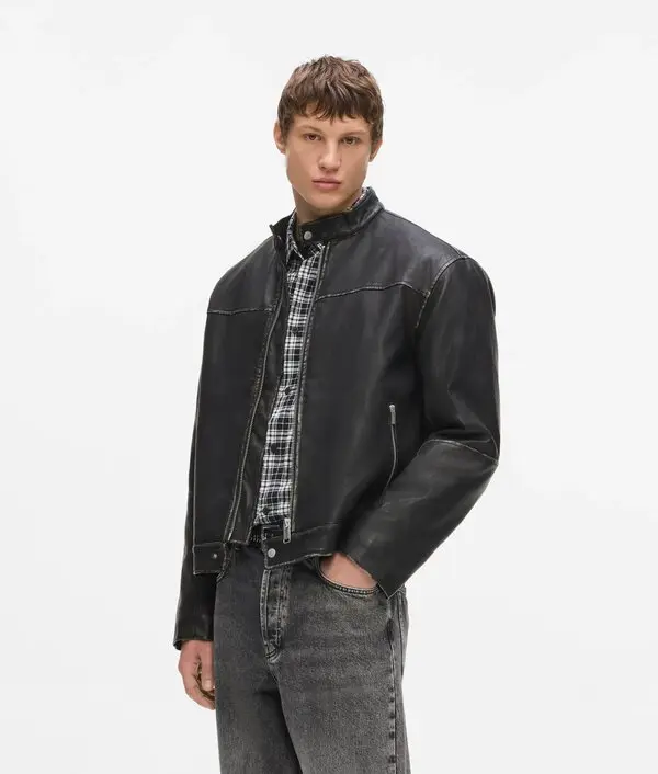KL JEANS Jeans Faux Leather Biker Jacket