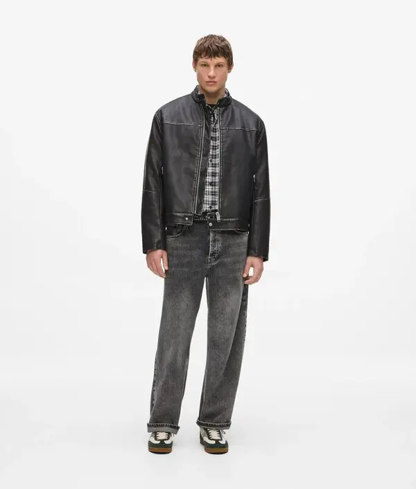 KL JEANS Jeans Faux Leather Biker Jacket