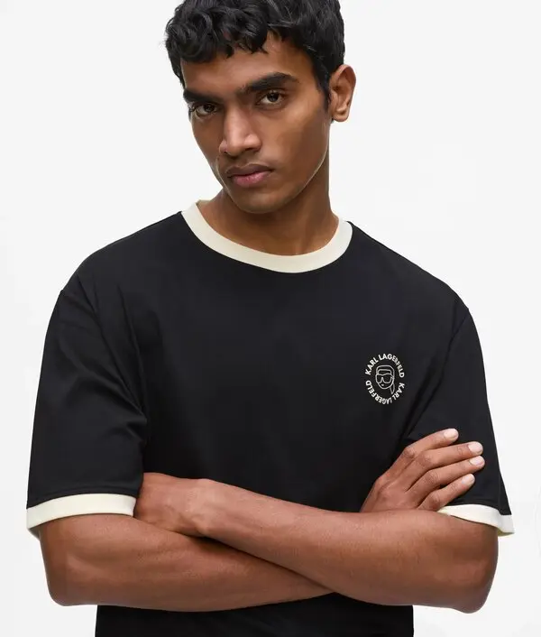 Karl Lagerfeld Ikon Circle Logo T-shirt - Black