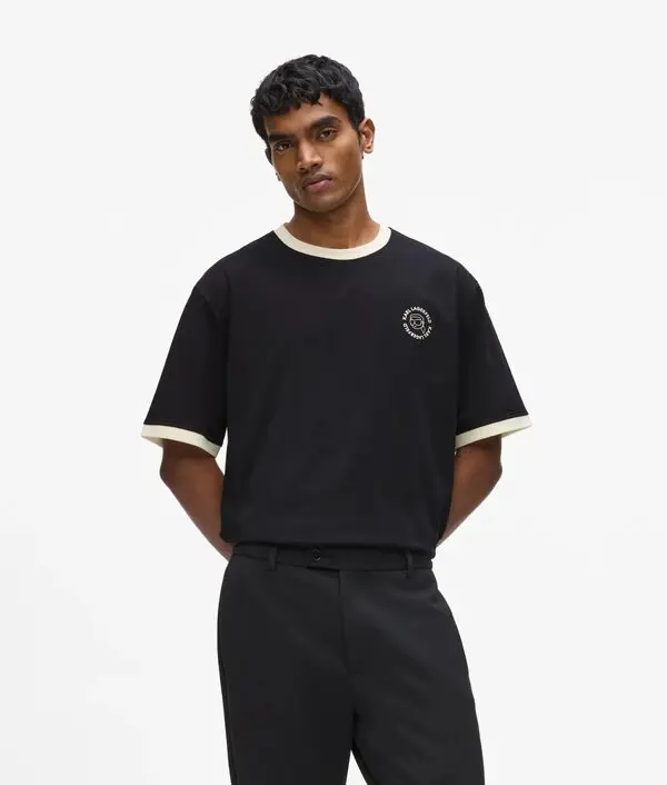 Karl Lagerfeld Ikon Circle Logo T-shirt - Black