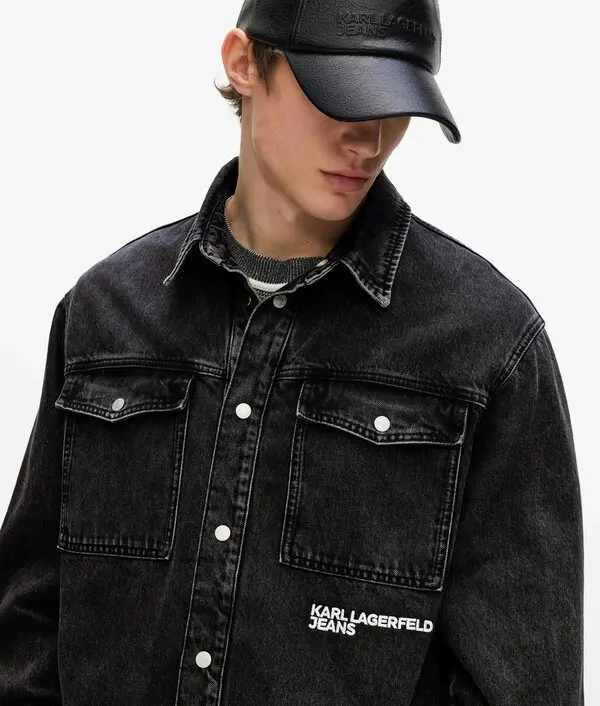 KL JEANS Karl Quote Denim Overshirt