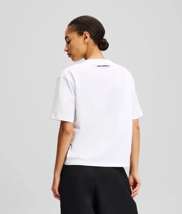 Karl Lagerfeld Embroidered V-neck T-shirt - White