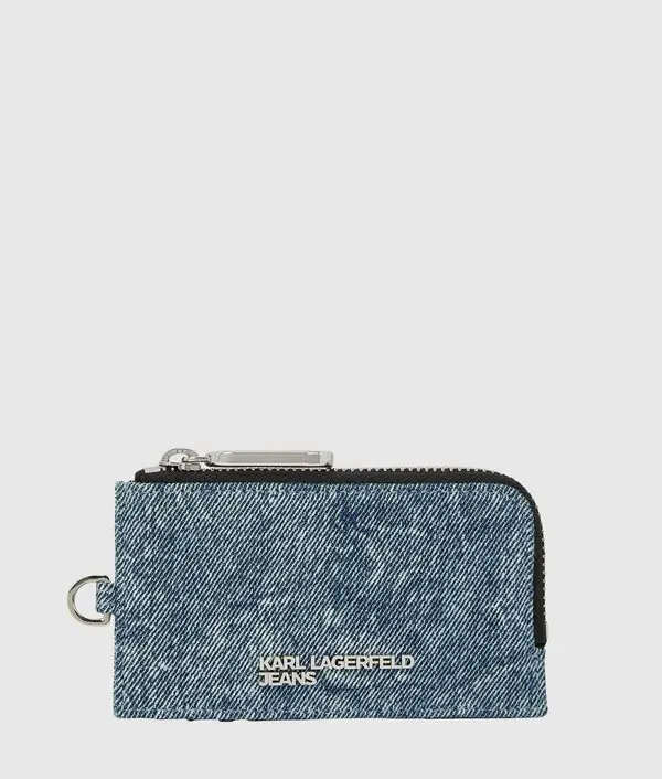 KL JEANS Denim Zipped Cardholder - Washed Medium Blue