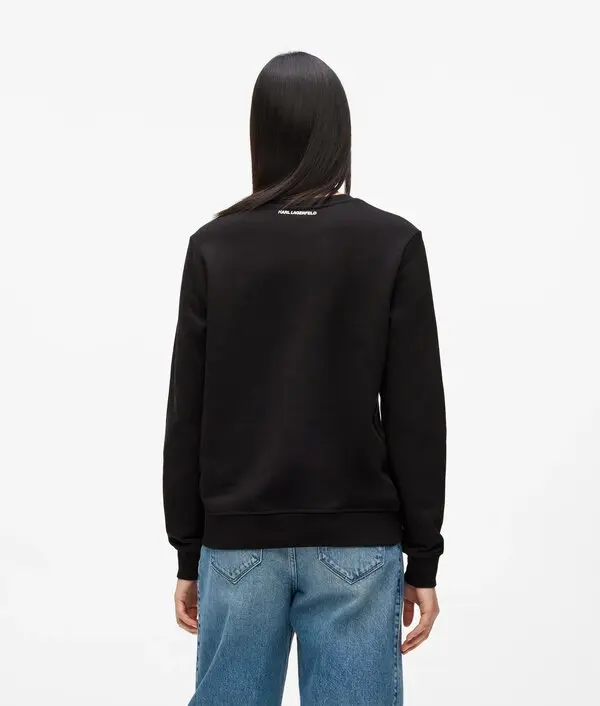 Karl Lagerfeld Signature Rope Detail Crewneck Sweatshirt