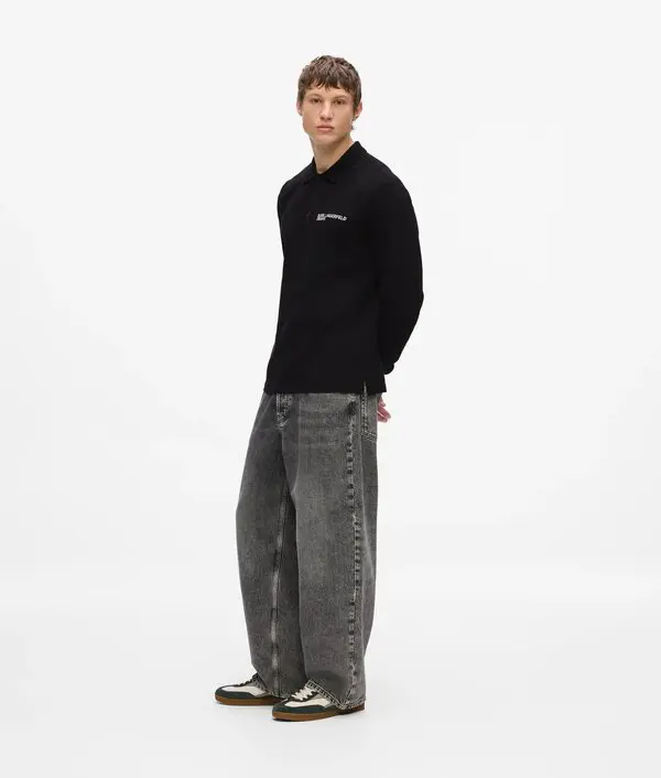 KL JEANS Long-sleeved Logo Polo Shirt