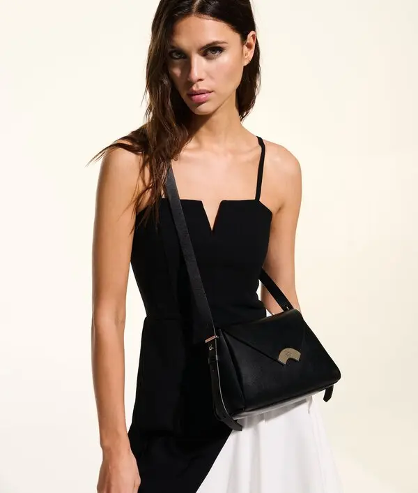 Karl Lagerfeld Kl Studio Crossbody Bag In Leather With Gold-toned Hardware