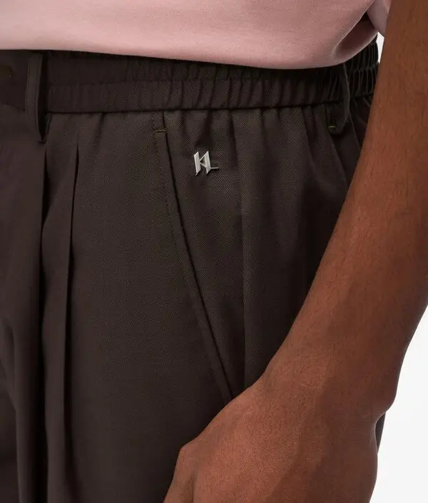 Karl Lagerfeld Straight Leg Wool Blend Pants