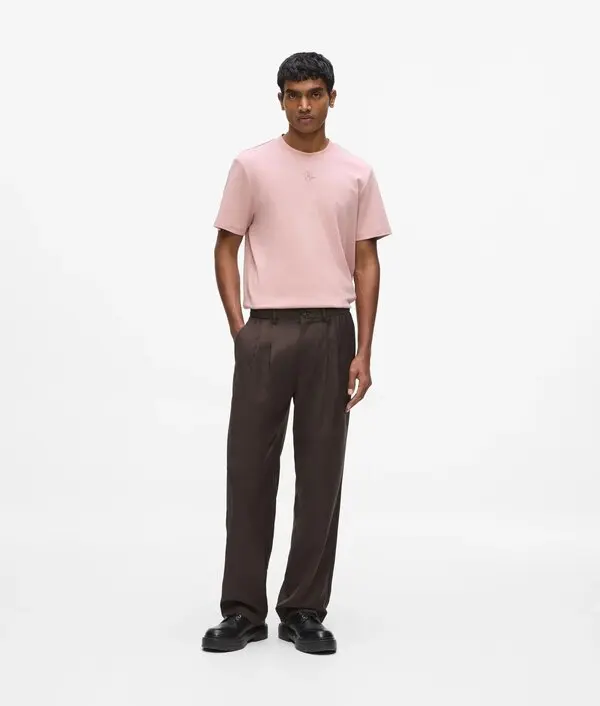 Karl Lagerfeld Straight Leg Wool Blend Pants