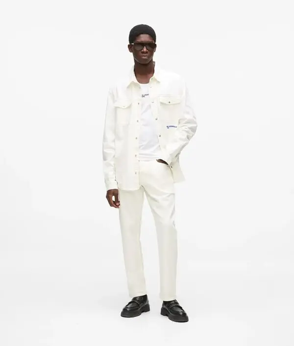 KL JEANS Jeans White Tapered Stretch Denim Jeans - White Denim