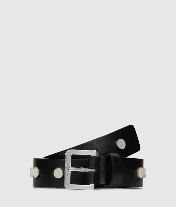 KL JEANS Studded Leather Belt - Black