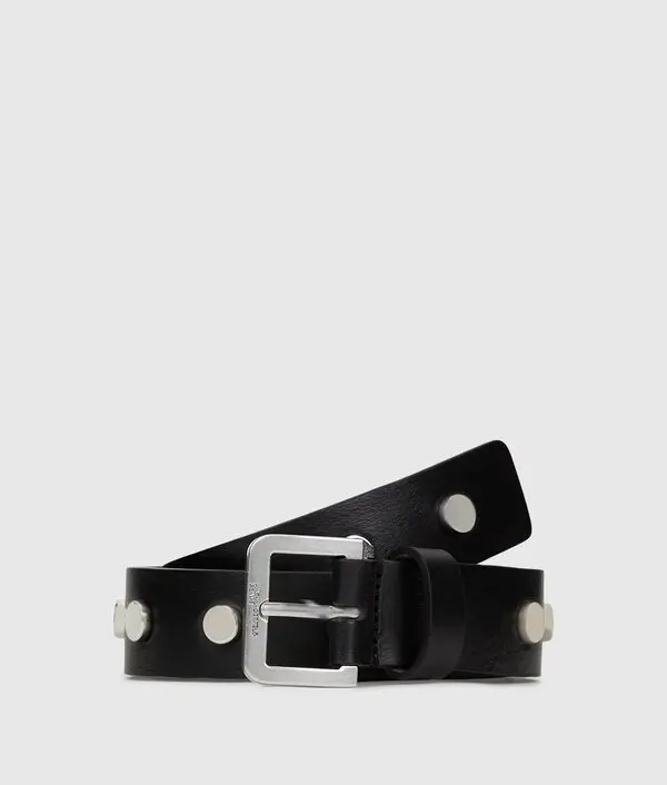 Karl Lagerfeld Studded Leather Belt - Black