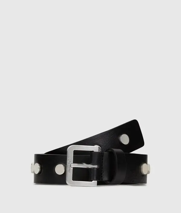 Karl Lagerfeld Studded Leather Belt - Black