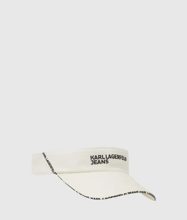 KL JEANS Nylon Tape Logo Visor - White
