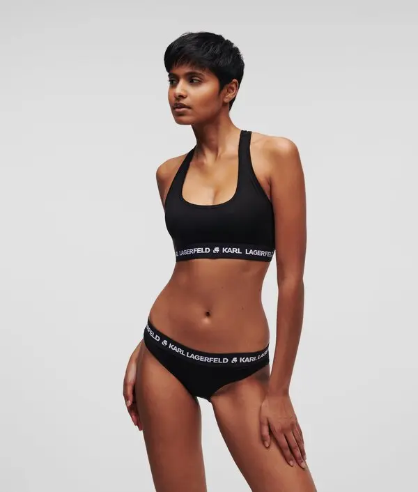 Karl Lagerfeld Logo Bralette - Black