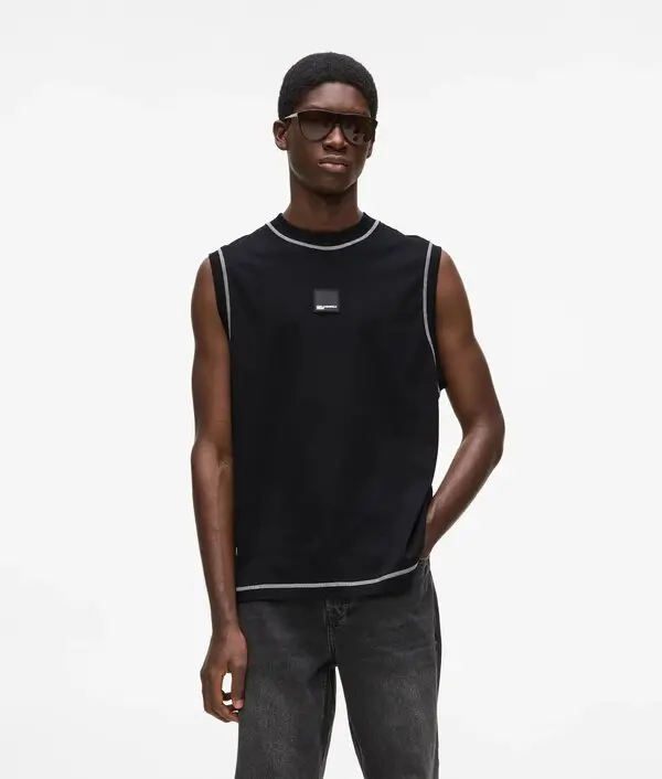 KL JEANS Jeans Relaxed Contrast Stitch Tank Top - Black