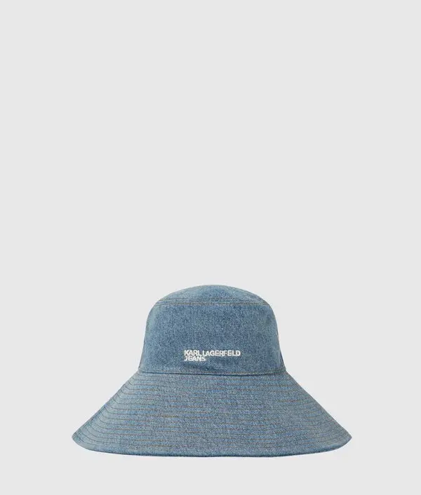 KL JEANS Jeans Denim Wide-brim Bucket Hat - Washed Mid Blue