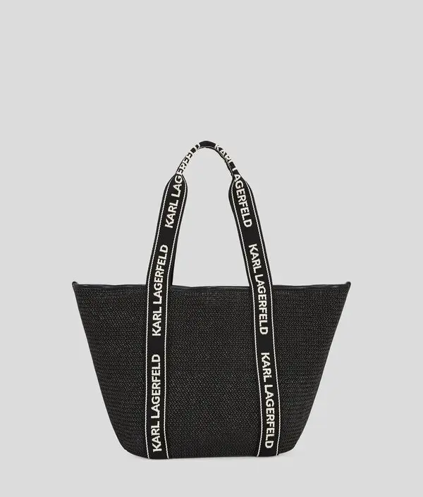 Karl Lagerfeld Logo Woven Tote Bag - Black
