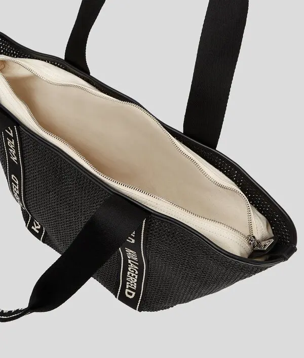 Karl Lagerfeld Logo Woven Tote Bag