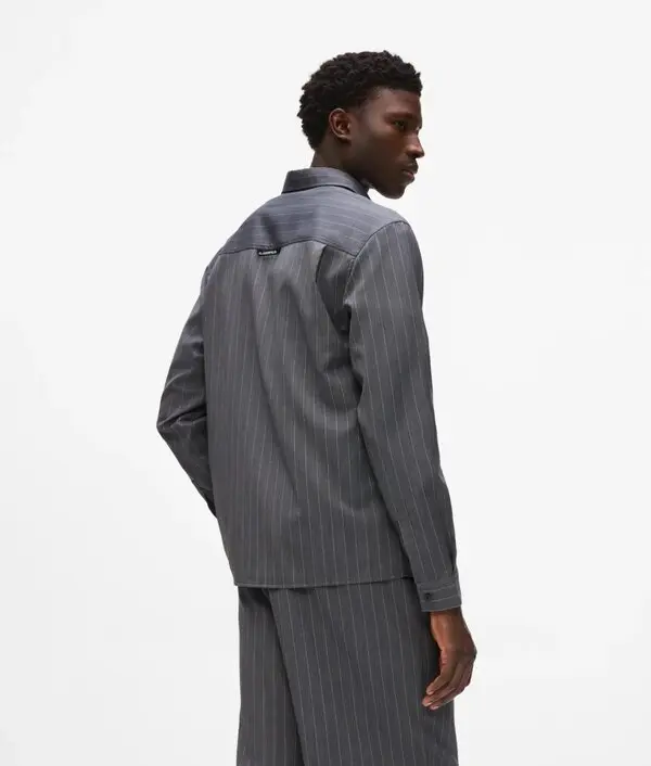 Karl Lagerfeld Pinstripe Wool‑blend Shirt