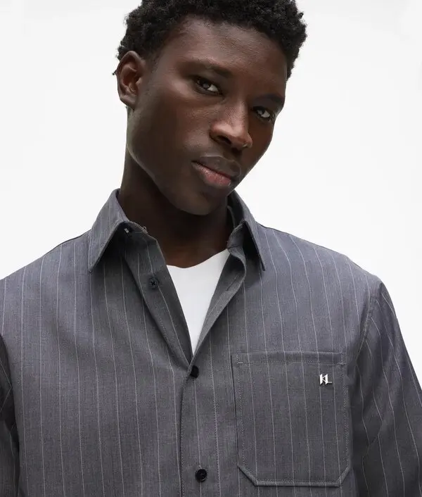 Karl Lagerfeld Pinstripe Wool‑blend Shirt