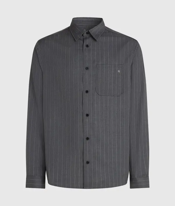Karl Lagerfeld Pinstripe Wool‑blend Shirt