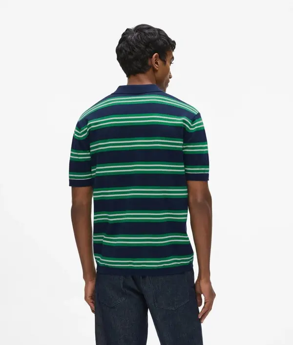 Karl Lagerfeld Ikon Stripe Knit Polo Shirt