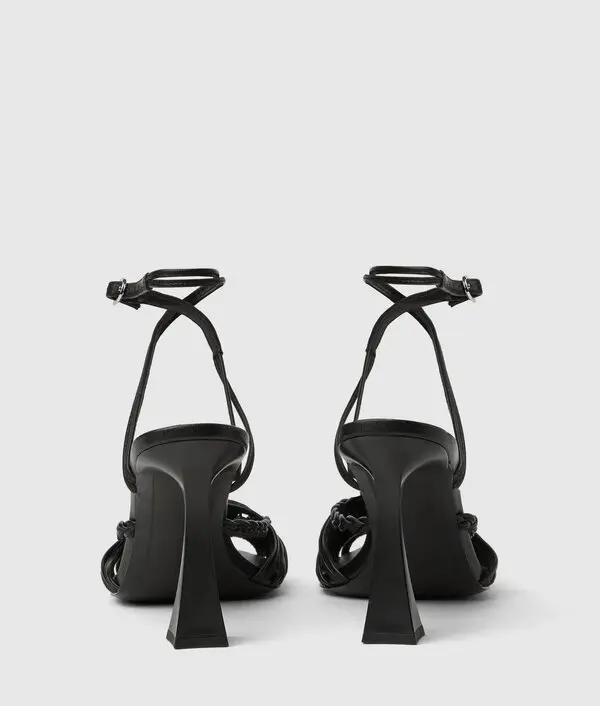 Karl Lagerfeld Debutante Woven Leather Heeled Sandals