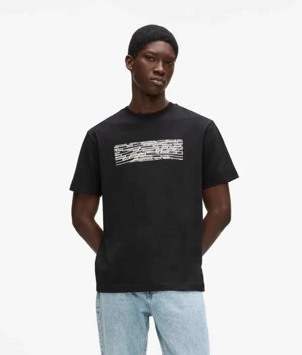 KL JEANS Stripe Logo T-shirt - Black