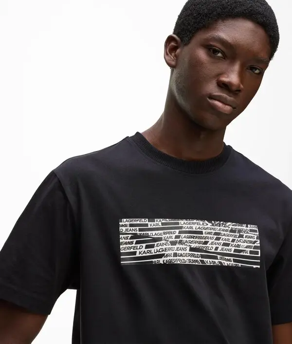 KL JEANS Stripe Logo T-shirt - Black