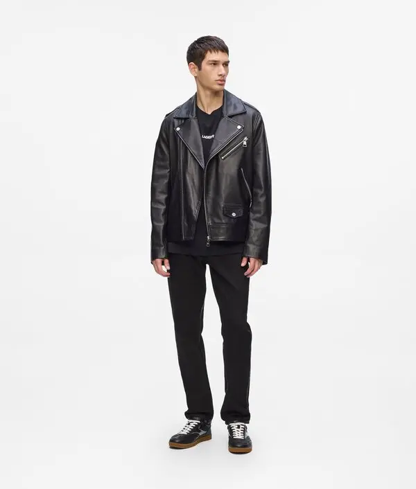 Karl Lagerfeld Essential Leather Biker Jacket