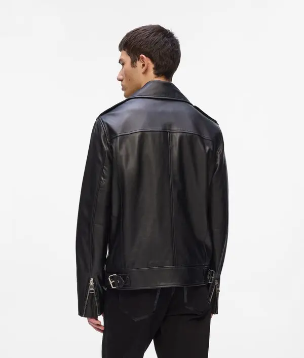 Karl Lagerfeld Essential Leather Biker Jacket