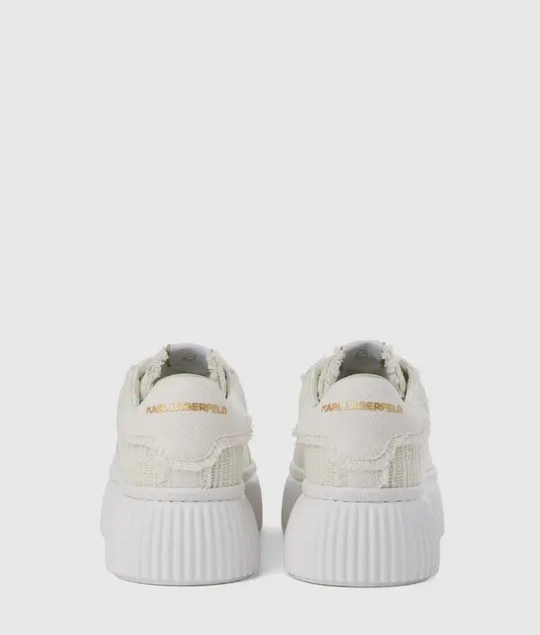 Karl Lagerfeld Bouclé Lace-up Wedge Sneakers