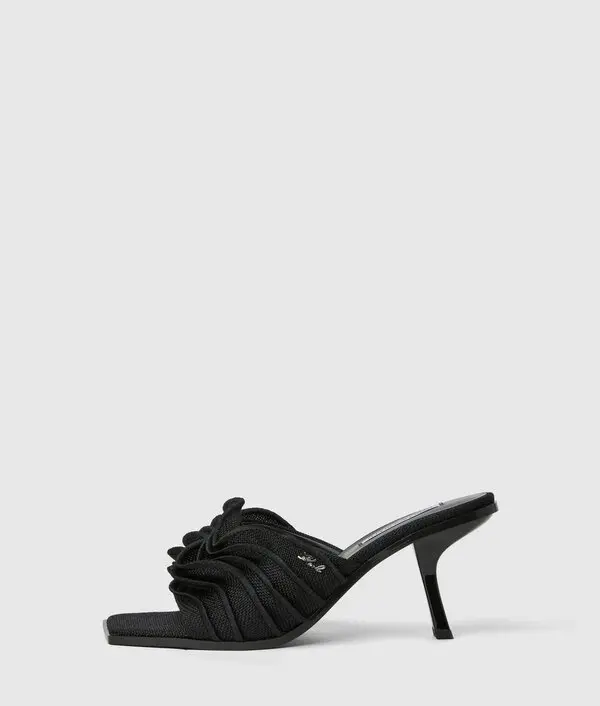 Karl Lagerfeld Karmel Ruche Heeled Sandals - Black