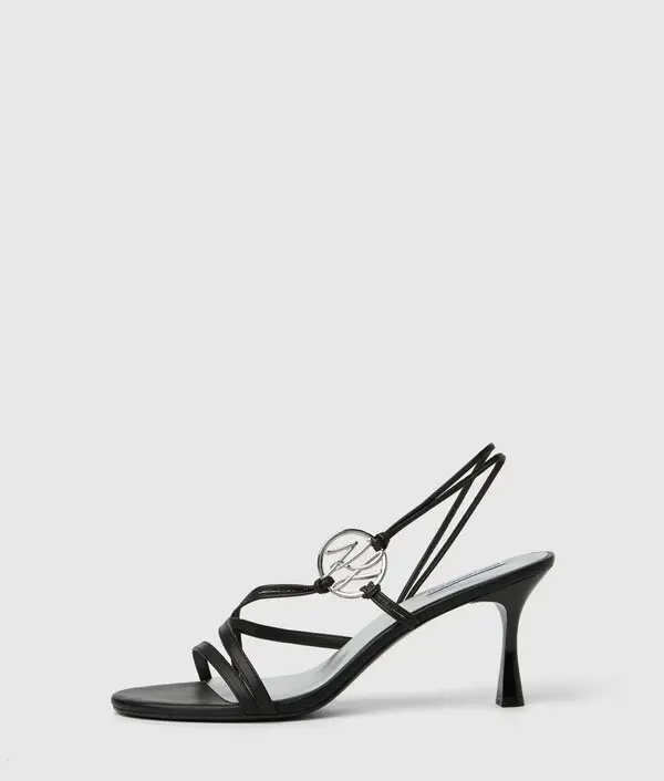 Karl Lagerfeld Sienna Cord Heeled Sandals - Black