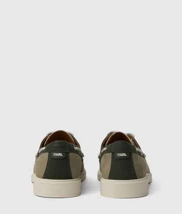 Karl Lagerfeld Kori Tri-color Boat Shoes - Khaki