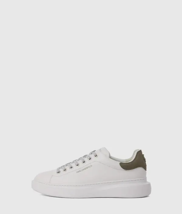 Karl Lagerfeld Ikon Nft Kore Leather Lace-up Sneakers - White/green